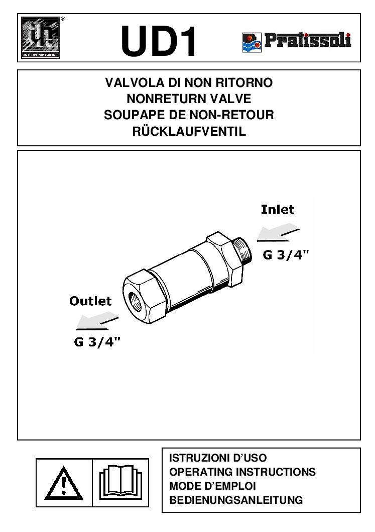 Pratissoli UD1 Check Valve